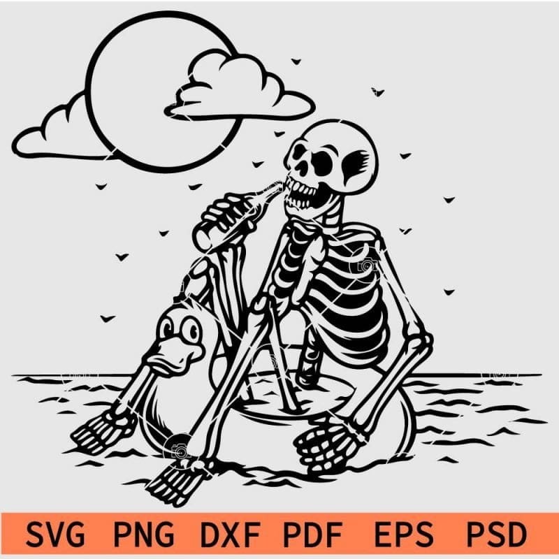 Beach Skeleton SVG, Summer Skull SVG, Summer Vibes Svg, Summer Svg ...