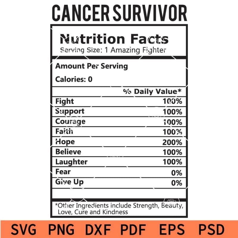 Cancer Survivor Nutrition Facts svg, cancer ingredients svg ...