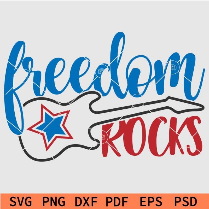 Freedom Rocks svg, Patriotic guitar svg, patriotism svg, freedom day svg