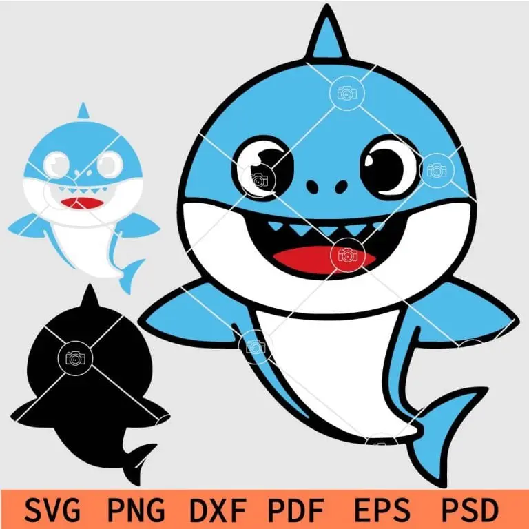 baby shark svg, layered baby shark svg, smiling baby shark svg, baby ...
