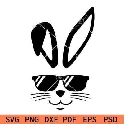 bunny with sunglasses svg, happy easter svg, Easter bunny svg, rabbits ...
