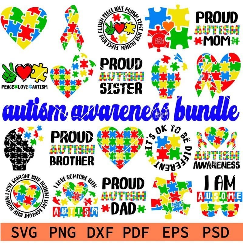 Autism Awareness Bundle SVG, Autism SVG Bundle, Autism Awareness Puzzle ...
