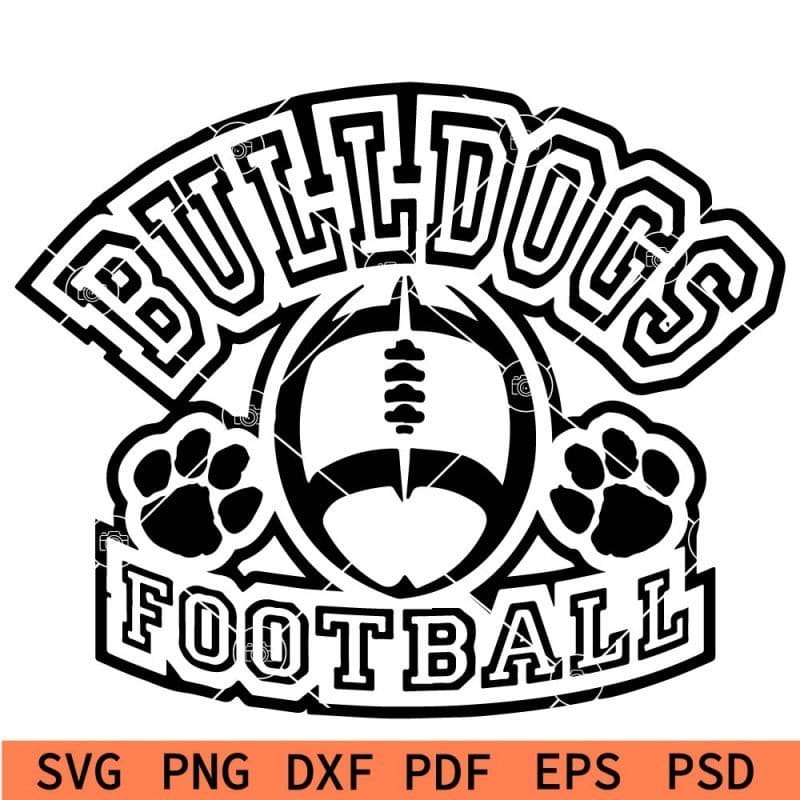 Bull dogs Football SVG, The Bull Dogs SVG, Go Bull dogs SVG