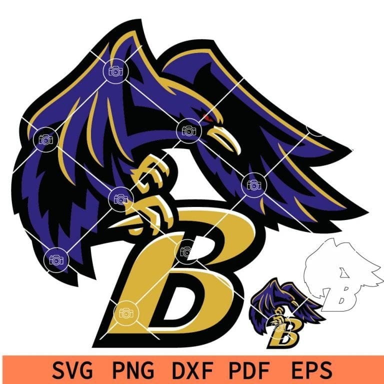 Baltimore Ravens SVG, NFL Team SVG, Raven Carrying B SVG, American ...