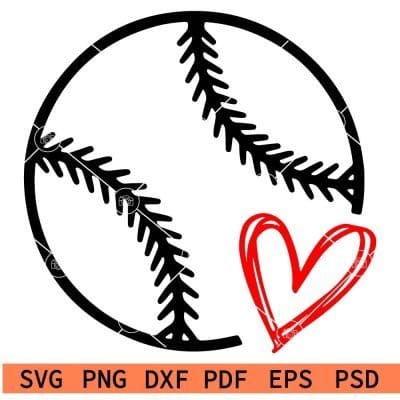 Baseball Heart Symbol SVG, Baseball love SVG, Baseball Lover SVG