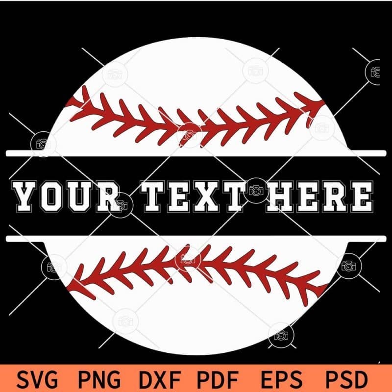 Baseball Ball Split Monogram Svg, Baseball Ball Split Name Frame Svg
