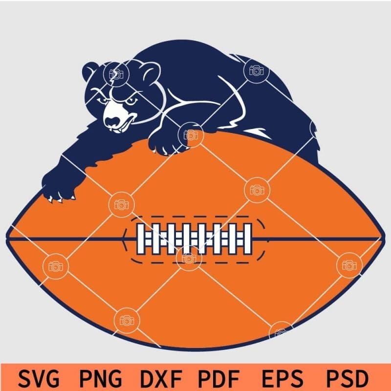 Bear on top of Football SVG, Chicago Bears SVG, Football SVG, The Bears ...
