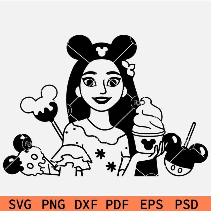 Charm Isabela Snack SVG, Disneyland snacks, Charm Isabela Snack outline ...
