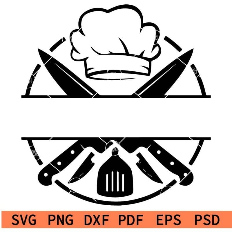 Chef Logo Monogram SVG, Chef Name frame SVG, Chef logo svg