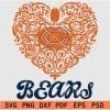 Chicago Bears Heart Symbol SVG, The Bears SVG, Bears Football SVG ...