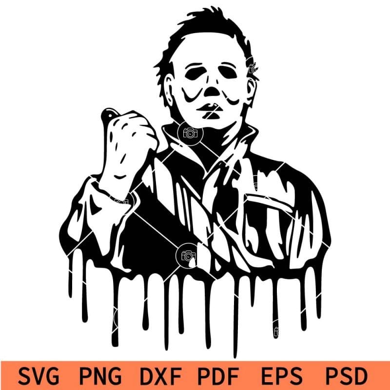 Dripping Michael Myers SVG, Michael Myers with Knife SVG, Halloween ...