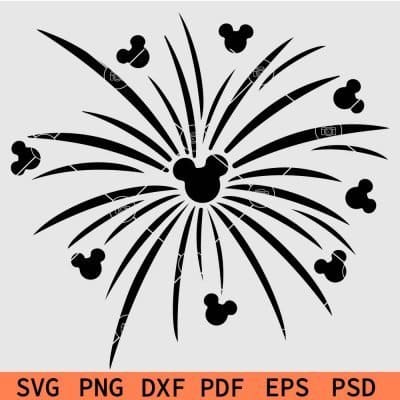 Mickey Head Fireworks SVG, Fireworks Mickey SVG, Disney Fireworks SVG