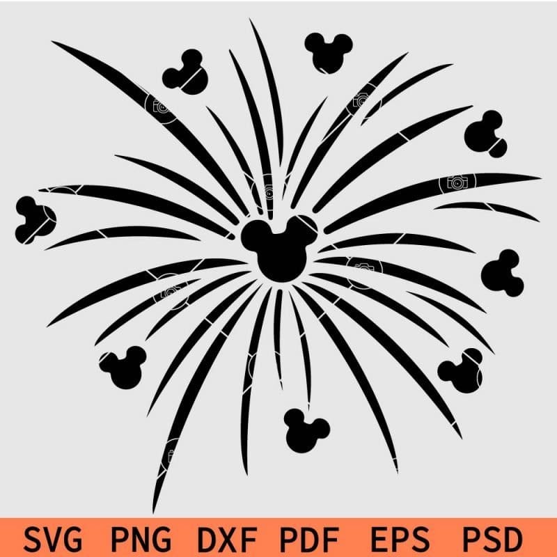 Mickey Head Fireworks SVG, Fireworks Mickey SVG, Disney Fireworks SVG