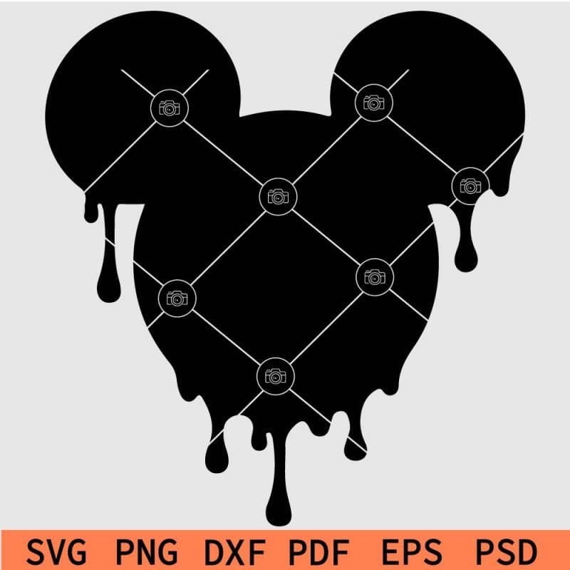 Dripping Mickey SVG, Dripping Disney head SVG, Mickey Head Dripping SVG ...