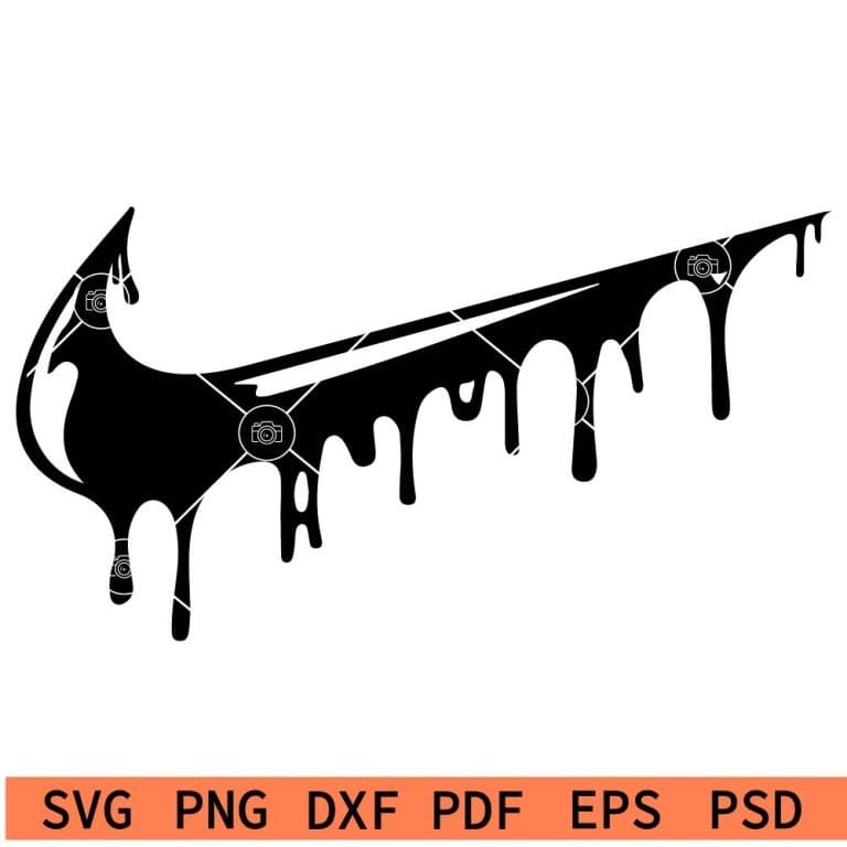 Dripping Nike Logo svg, Nike Symbol Dripping SVG, Distressed Nile Logo SVG