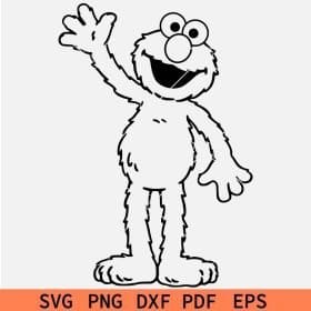 Waving Elmo Outline SVG, Elmo Sesame Street Waving SVG