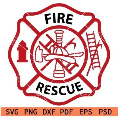Fire Rescue SVG, Fire Department Budge SVG, Firefighter Logo SVG