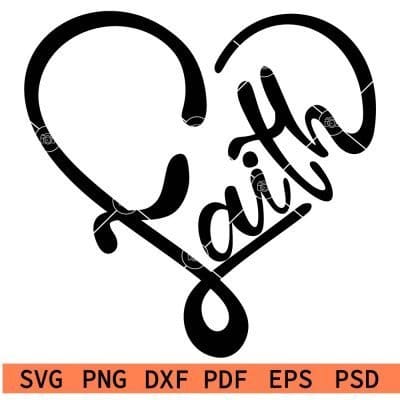 Faith heart SVG, Heart Symbol Faith SVG, Christianity SVG