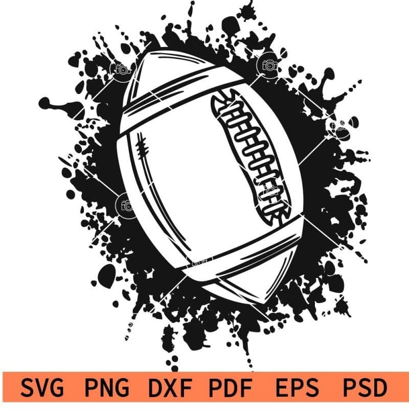 Foottball Splatter Black SVG, football Season SVG, American football SVG