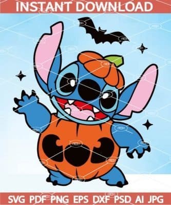 Happy Halloween Stich and bat SVG, Halloween Stitch layered svg, 31st ...