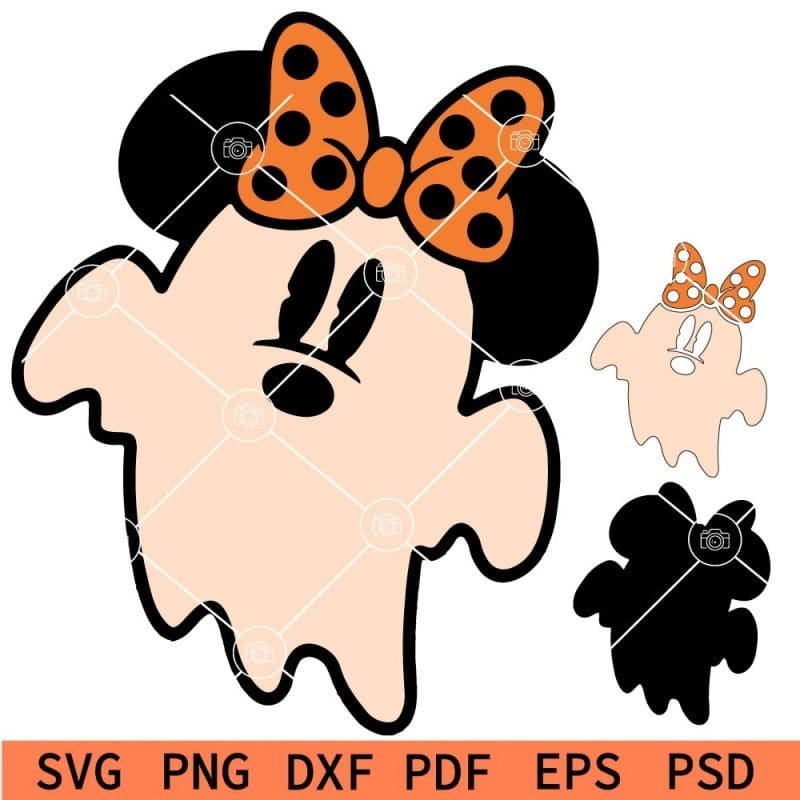 Halloween Minnie Ghost layered svg, Ghost Minnie SVG, Disney Flying ...