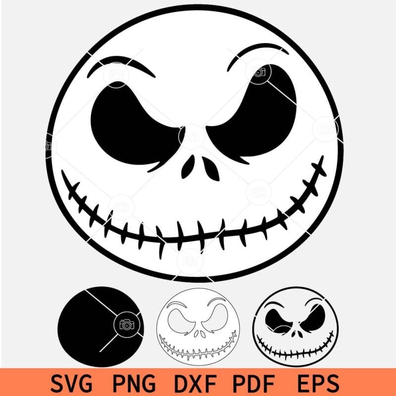 Jack Skellington Layered Svg, Halloween Jack Head Svg, Happy Halloween SVG