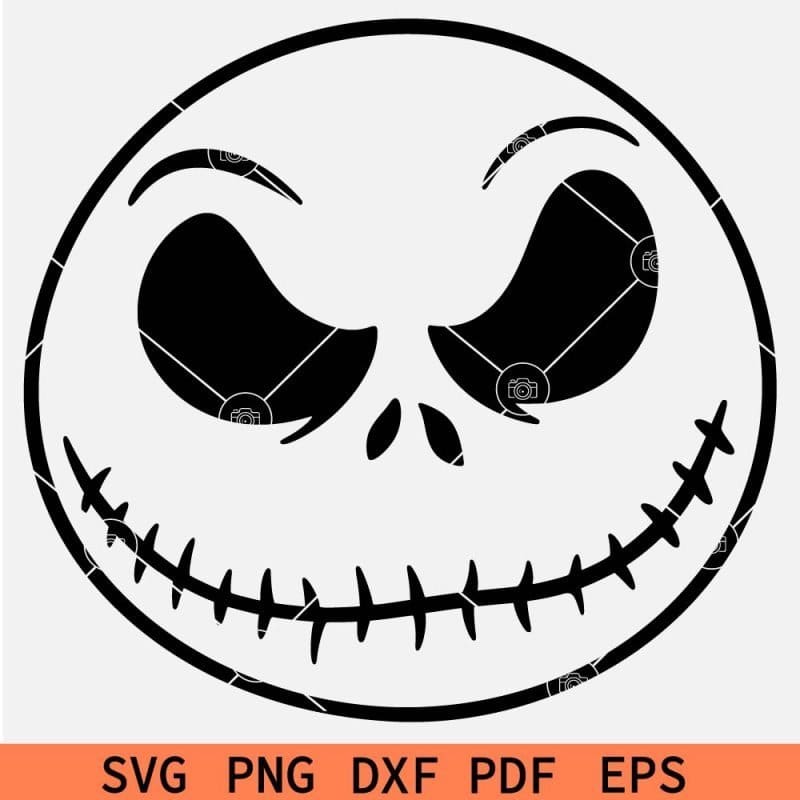 Jack Skellington Face Sketch SVG, The Nightmare Before Christmas SVG ...