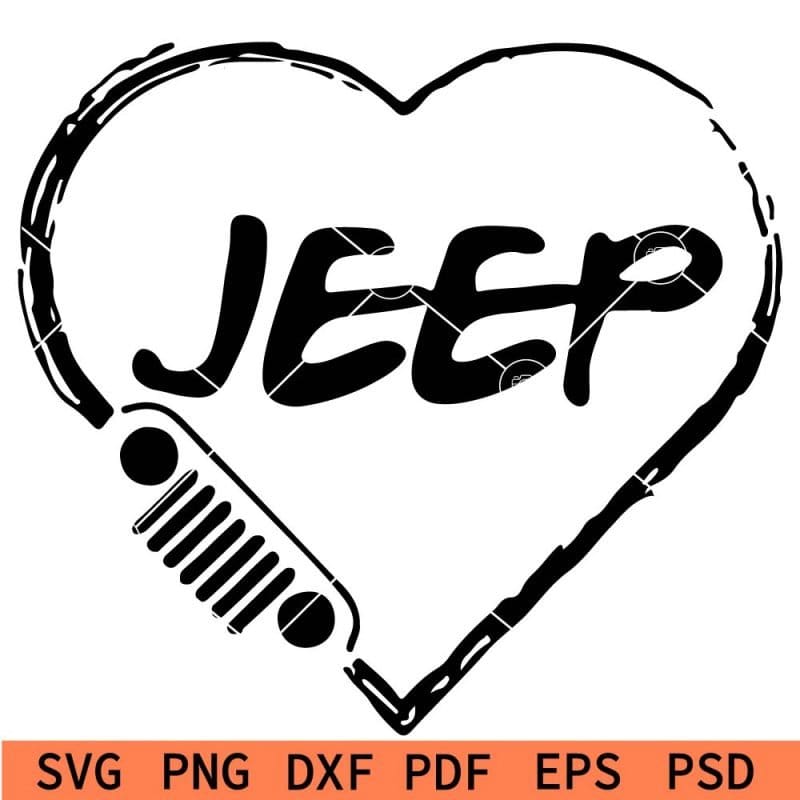Jeep Heart Symbol SVG, Jeep Love SVG, Love symbol Jeep SVG