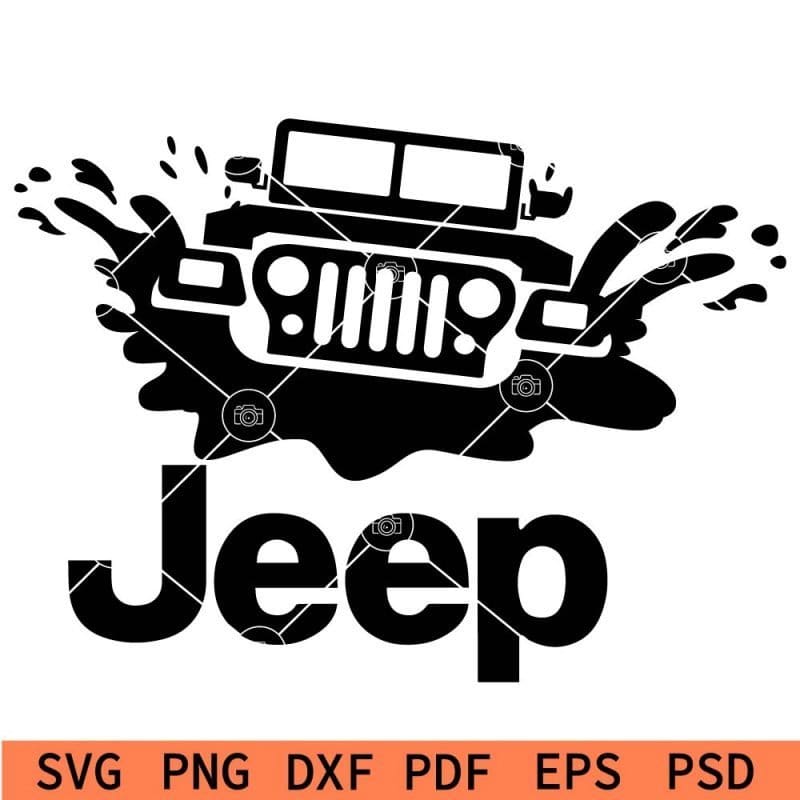 Jeep Splash SVG, Distressed jeep front SVG, Splash jeep SVG