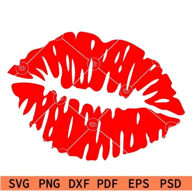 Red Kiss SVG, Hot Red Kiss SVG, Lips SVG, Kiss lips SVG