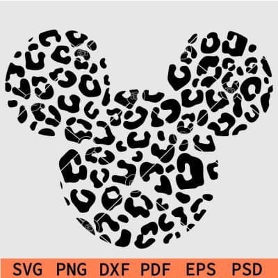 Disney Leopard Prints SVG, Mickey Leopard Prints SVG, Disney Animal ...