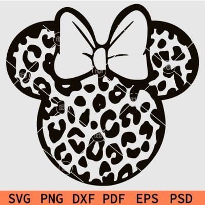 Leopard Prints Minnie svg, Animal Prints Minnie mouse Head SVG, Cheater ...