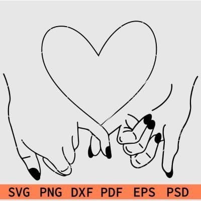 Love Hands Svg, Pinky Promise Svg, Pinky Promise Cut File, Couple Hands ...
