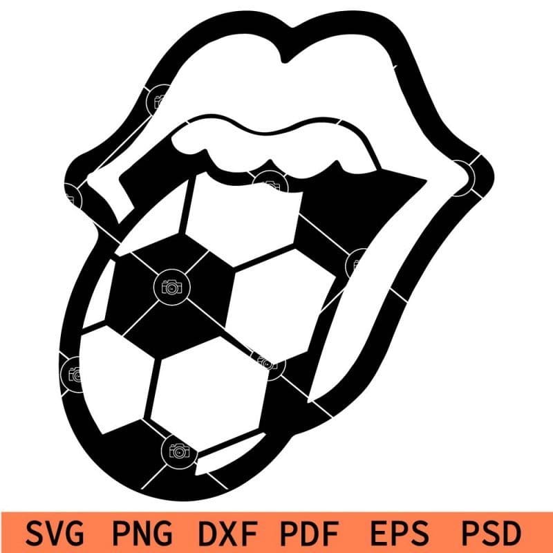 Luscious Lips Soccer black svg, Soccer Luscious Lips svg, Soccer Lips SVG
