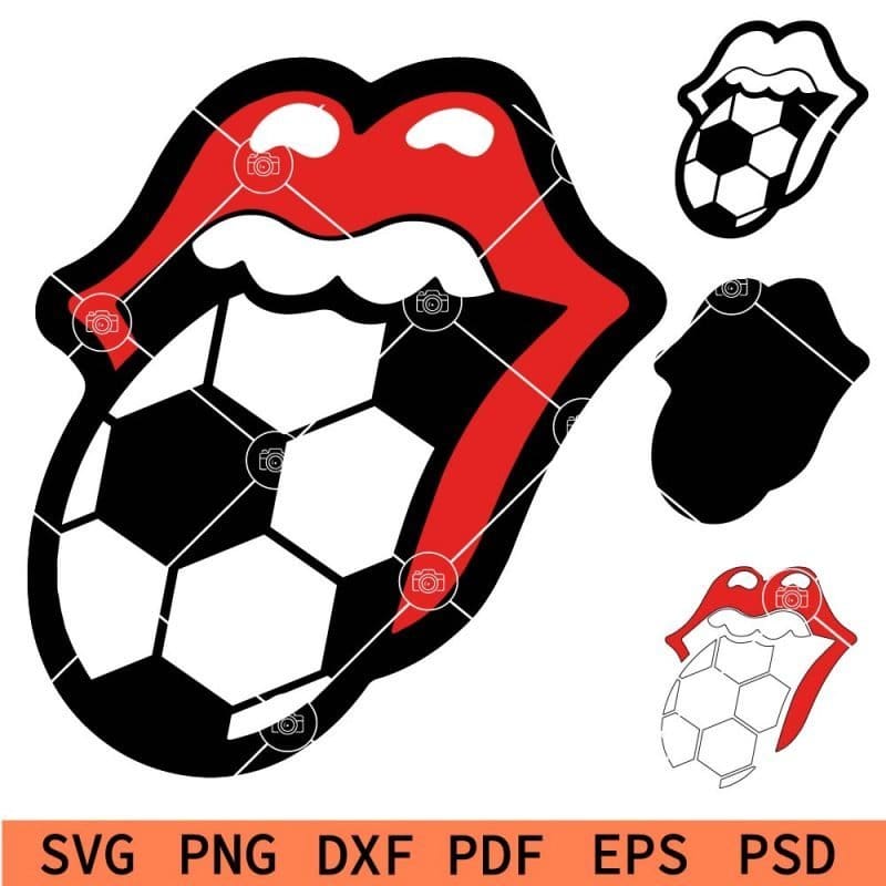 Soccer Luscious Lips svg, Soccer Lips SVG, Soccer Kiss SVG