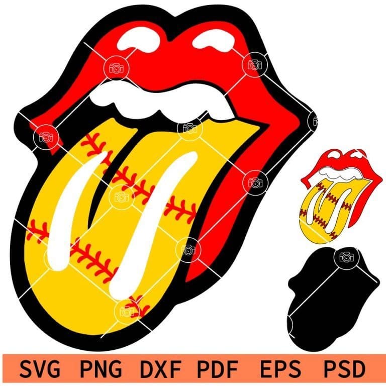 Luscious Lips Softball layered svg, Softball Luscious Lips svg ...