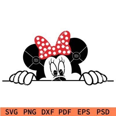Minnie Mouse Peeking SVG, Disney Peeking SVG, Disney Family SVG, Minnie ...