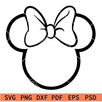 Minnie Mouse Outline SVG, Minnie line art SVG, Disney Family SVG
