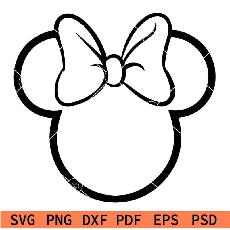 Minnie Mouse Outline SVG, Minnie line art SVG, Disney Family SVG