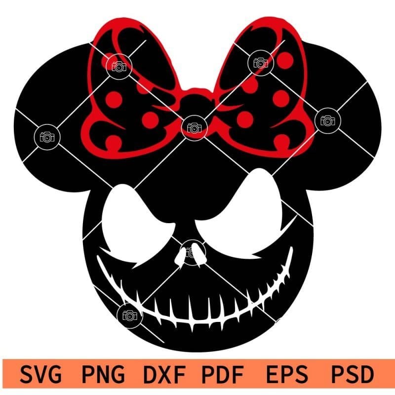 Jack Skellington Minnie SVG, Minnie Jack Skellington SVG, Disney Jack ...