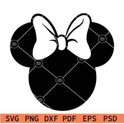 Minnie Mouse SVG, Minnie with Plain Bow SVG, Disney Family SVG