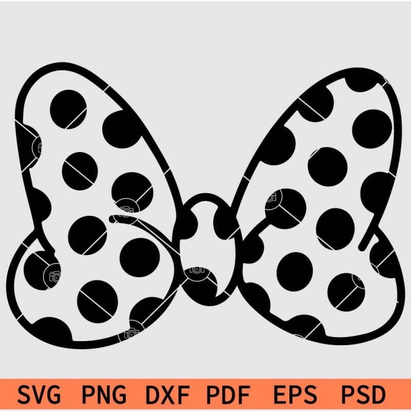 Minnie Mouse Bow SVG, Minnie Mouse Polka Dots Bow SVG, Polka Dots ...