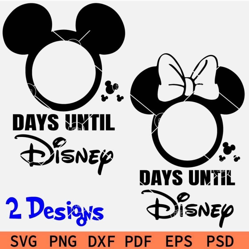 Days to Disney Countdown Wreath Bundle SVG, Days Until Disney Mickey ...