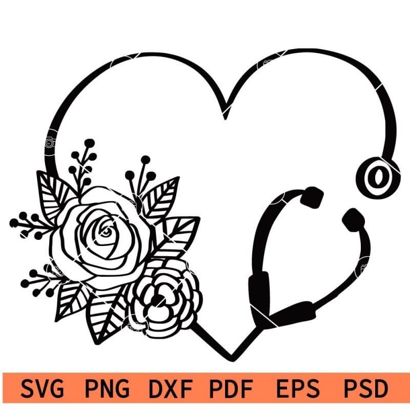 Floral CNA SVG, Grunge Certified Nursing Assistant Flowers SVG ...