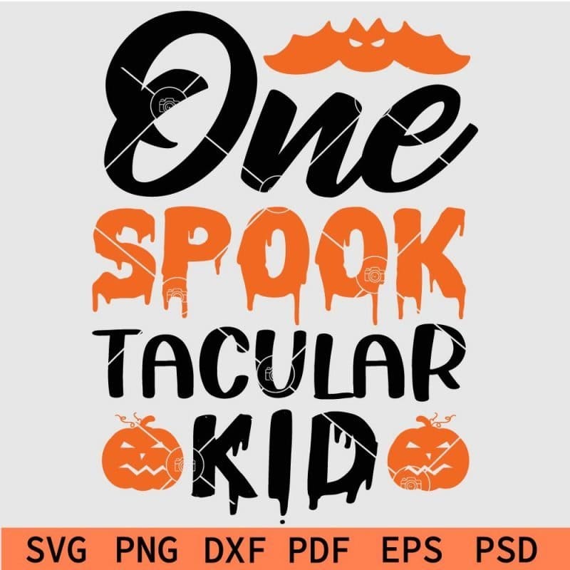 One spooktacular kid svg, Spooky Kid SVG, Halloween Bat and Pumpkin SVG