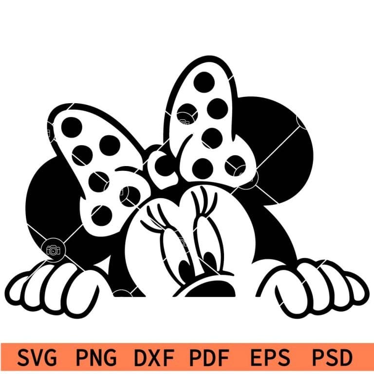 Minnie Mouse Peeking SVG, Peeking Minnie SVG, Disney Peeking SVG