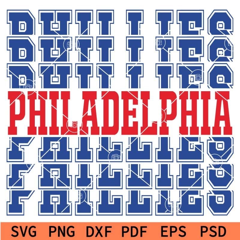 Stacked Philadelphia svg, Philadelphia Phillies Stacked SVG, The ...