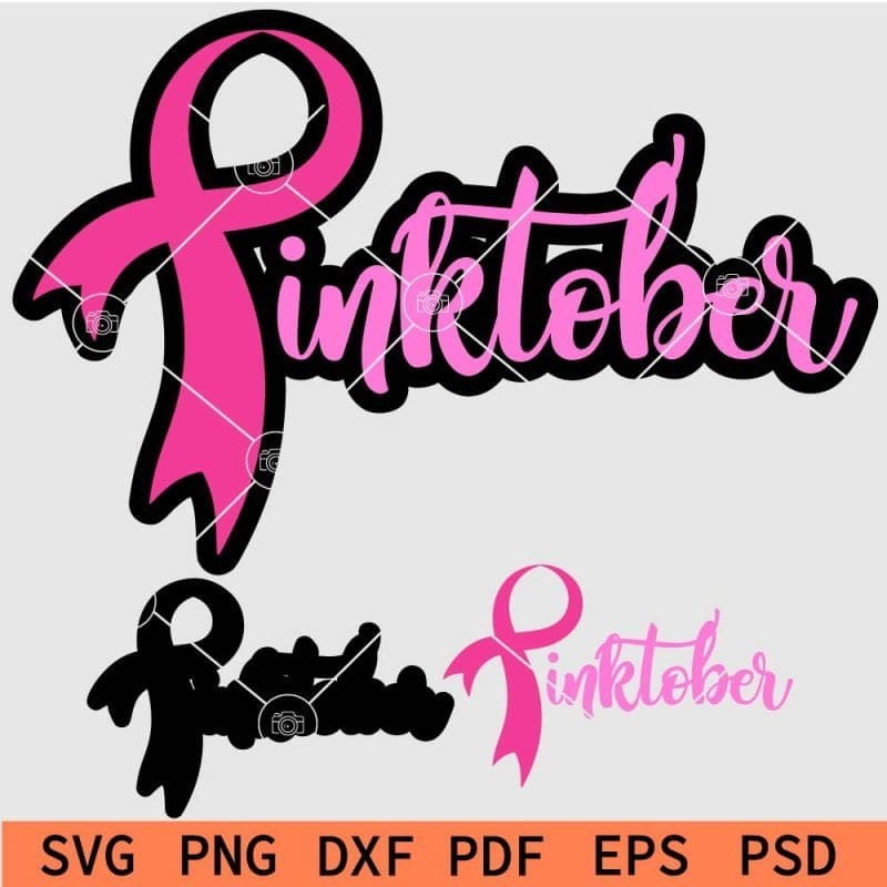 Pinktober svg, cancer wareness month svg, Cancer ribbon SVG, Cancer ...