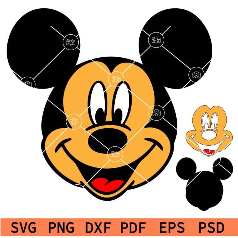 Happy Mickey Layered SVG, Disney Family SVG, Mickey Mouse head SVG