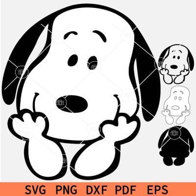 Layered Snoopy Head SVG, Snoopy Layered SVG